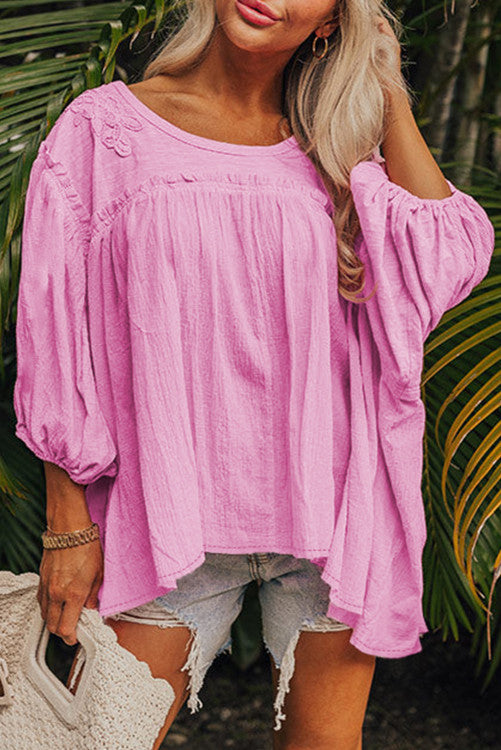 INSTOCK large Pink flowy top – Lovebug Boutique